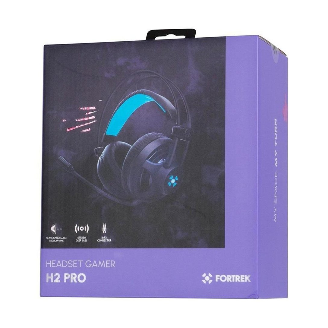 Headset Gamer Fortrek PRO H2 com LED Azul, P2, Preto - H2 - Preto ...