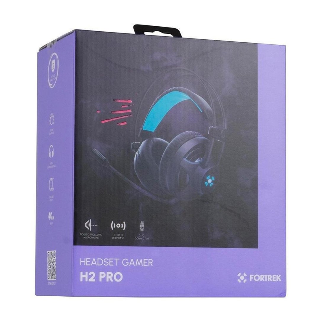 Headset Gamer Fortrek PRO H2 com LED Azul, P2, Preto - H2 - Preto ...