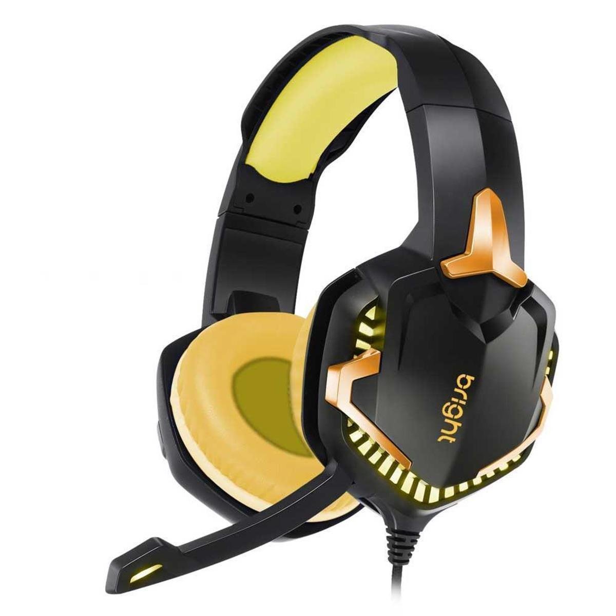 Headset Gamer Level Up Bright RGB Cód.GHP012 Preto/Dourado - Preto ...