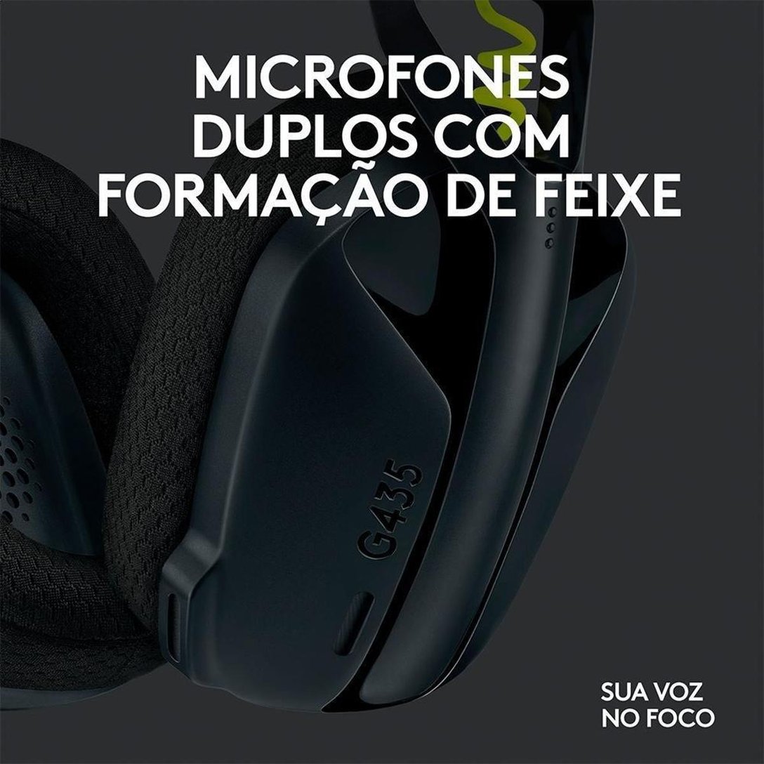 Headset Gamer Sem Fio Logitech G435, Lightspeed e Bluetooth, Dolby ...