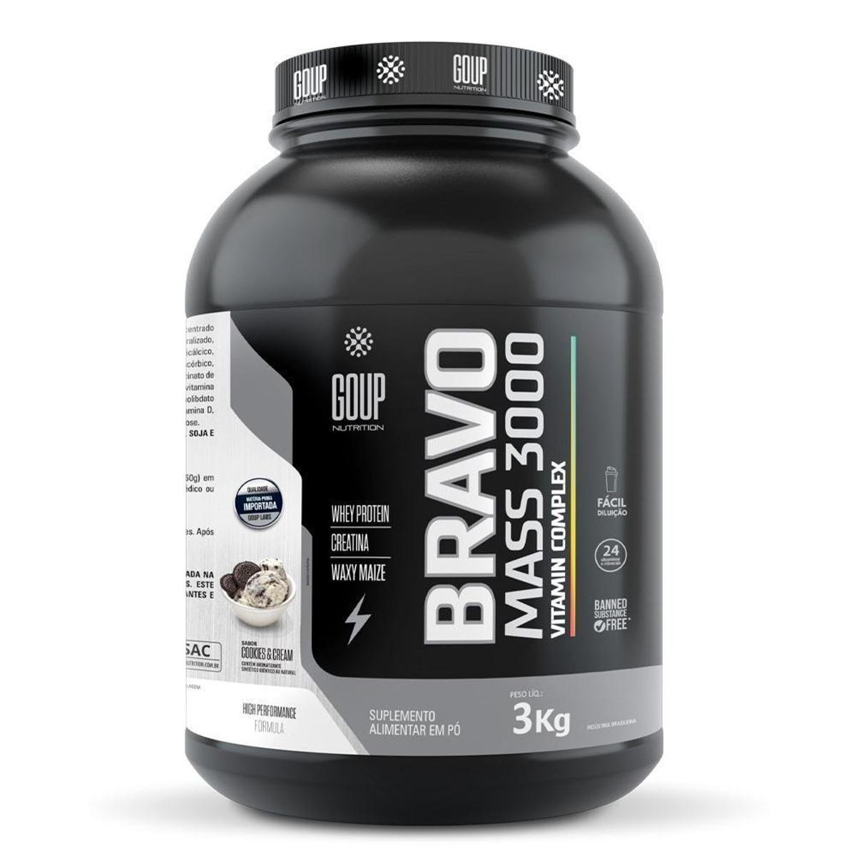Hipercalórico 3kg Bravo Mass 3000 Vitamin Complex - Cookies | Netshoes