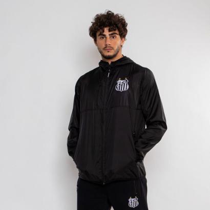 Jaqueta Corta Vento Santos Oficial Escudo Masculina - Preto | Netshoes