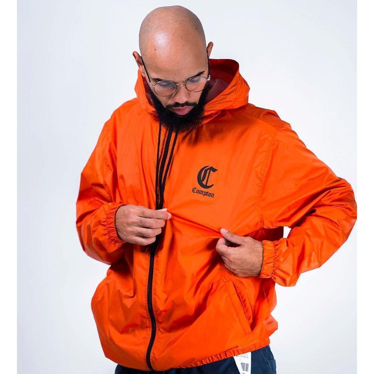 Jaqueta Corta Vento Stun Compton Preto GG - Laranja | Netshoes