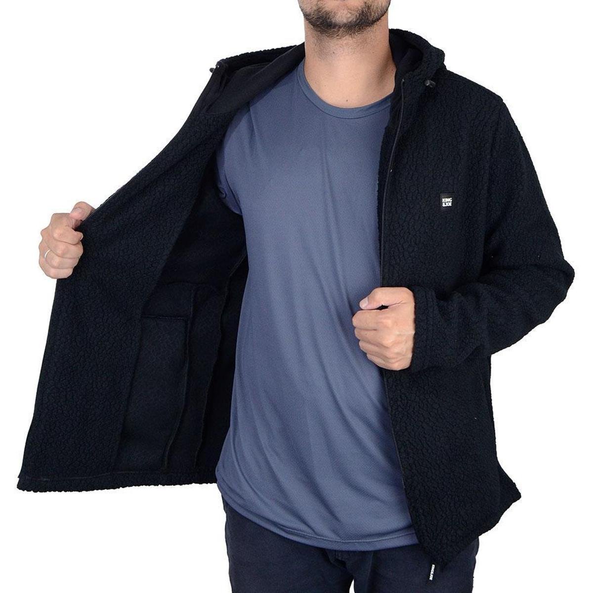 Jaqueta King & Joe Teddy Masculina - Preto | Netshoes
