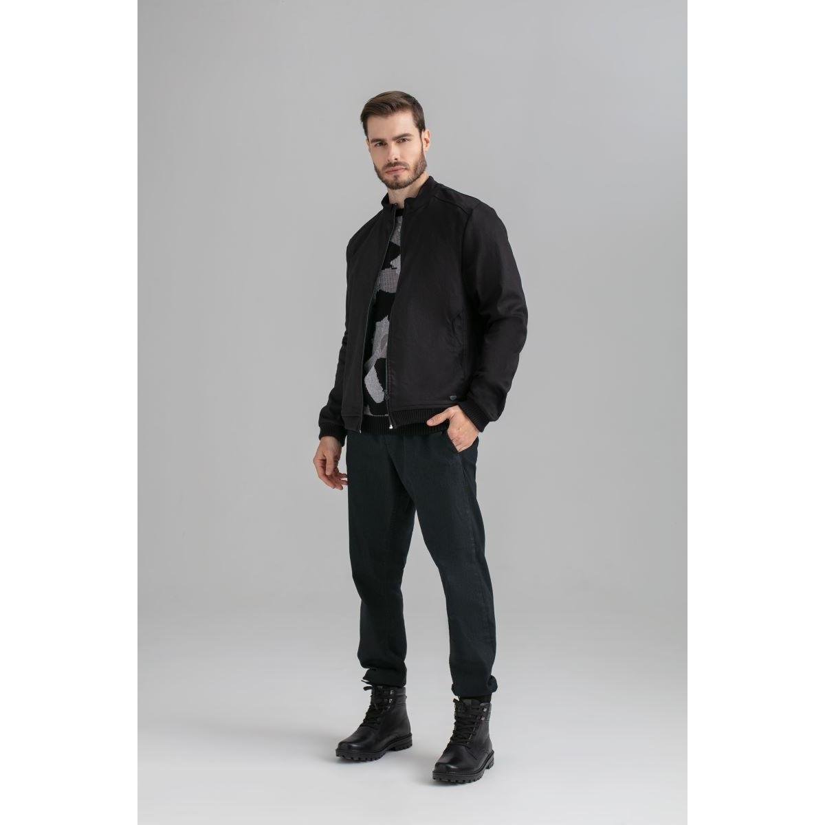 Jaqueta Masculina Com Punho Código Zero - Preto | Netshoes