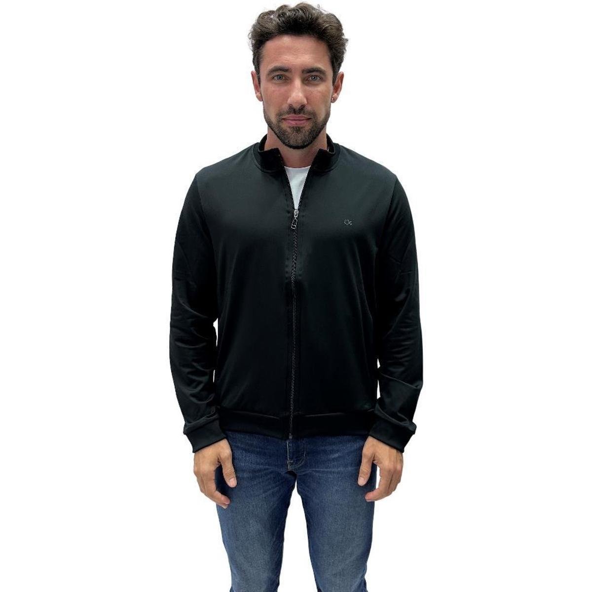 Jaqueta Ogochi em Helanca com Zíper Masculina - Preto | Netshoes