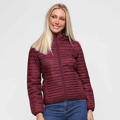 Jaqueta Puff Nylon SeV Com Capuz Feminina - Vinho | Netshoes