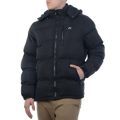 Jaqueta Puffer Rusty Ripple com Capuz Masculina - Preto | Netshoes