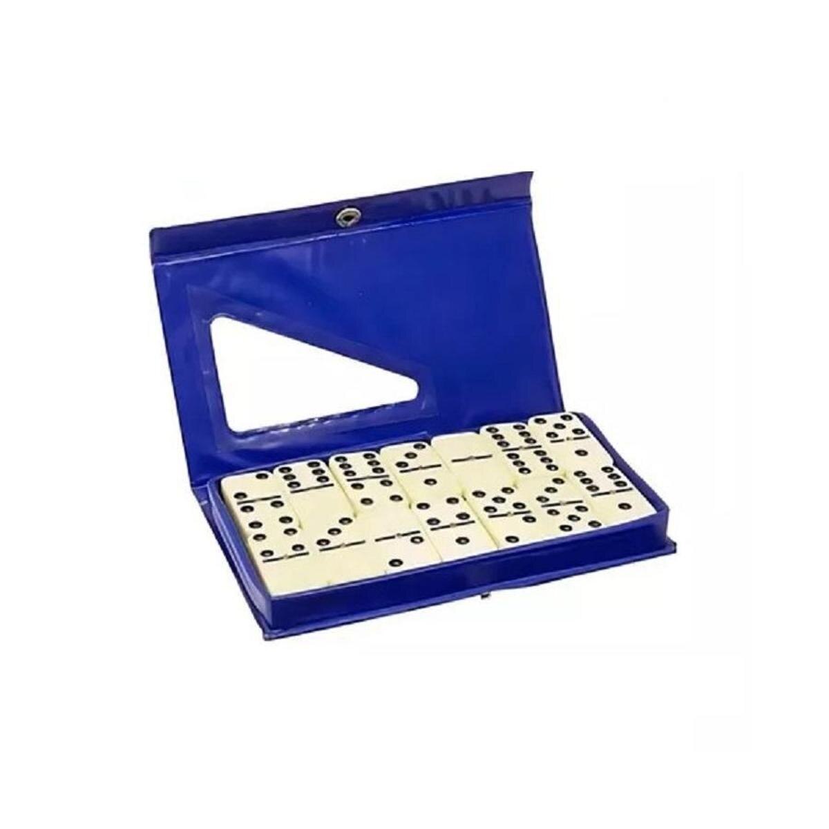 Jogo de Dominó Double Six Profissional 28 Peças 8 mm - Azul | Netshoes