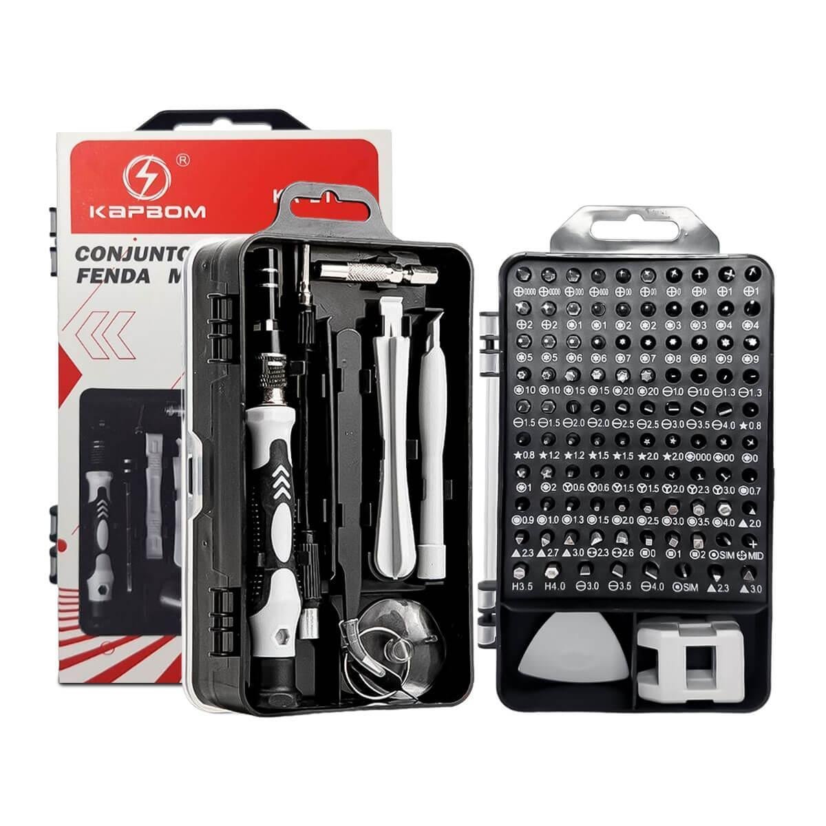 Jogo Mini Chaves Precisão Multiuso Kit Ferramentas 115 Peças - Preto ...