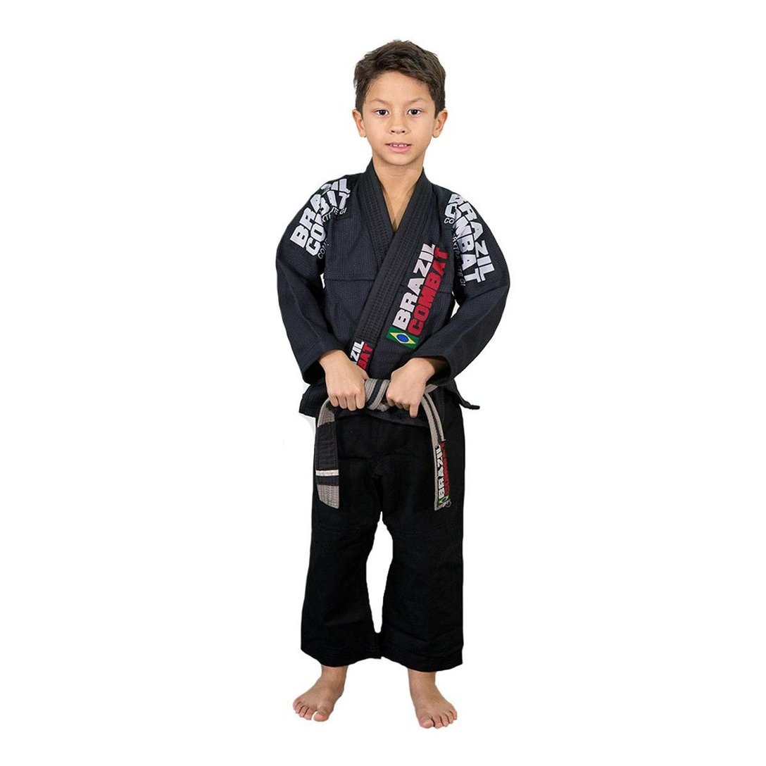 Kimono Jiu Jitsu Brazil Combat Infantil Xtra Lite - Preto | Netshoes