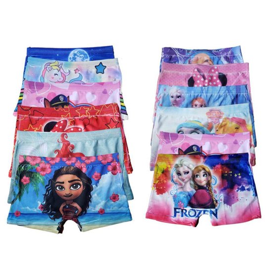 Kit 12 Shortinho Boxer Frimodas Sublimado Personagens Menina Infantil ...
