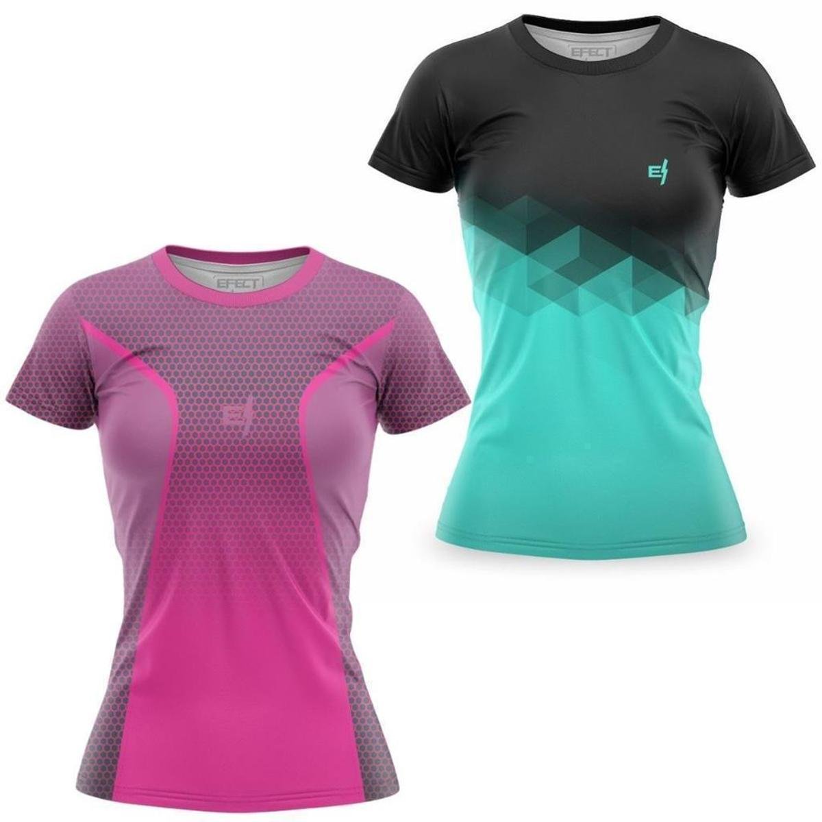 Kit 2 Blusa Fitness Roupa de academia Feminina Caminhada Treino ...