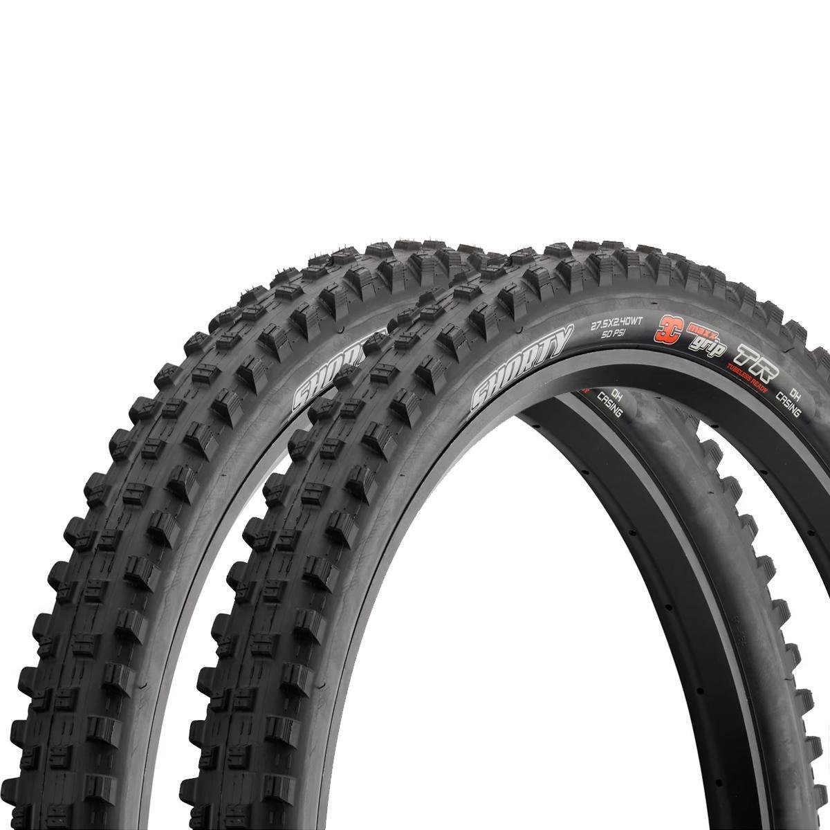 Kit 2 Pneus Maxxis Shorty 27.5X2.40Wt Dobrável Kevlar 3cg/dh/tr Preto - Preto | Netshoes
