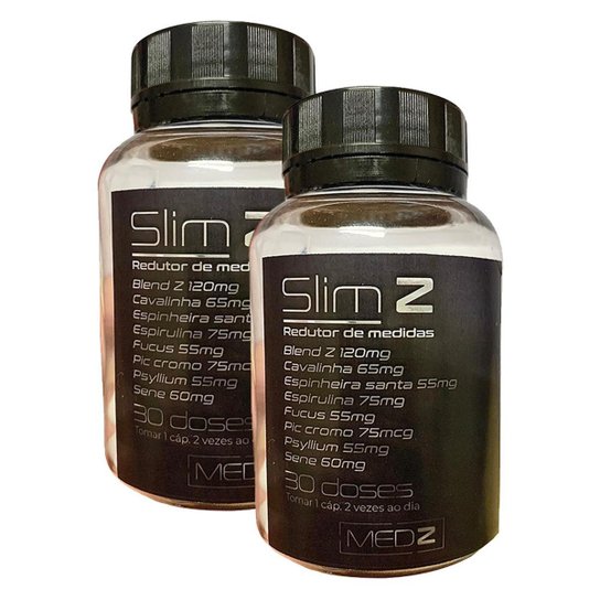 Kit 2 Redutor De Medidas Slim Z Seca Barriga Emagrecer Dieta - Preto ...