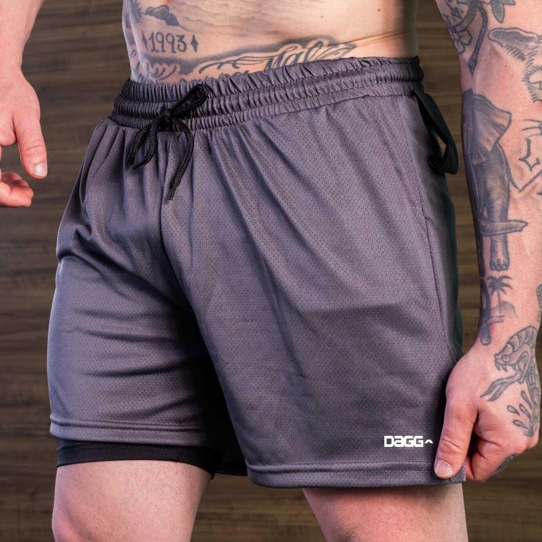 Kit 2 Short Bermuda Dagg Masculino Treino Academia - Cinza | Netshoes