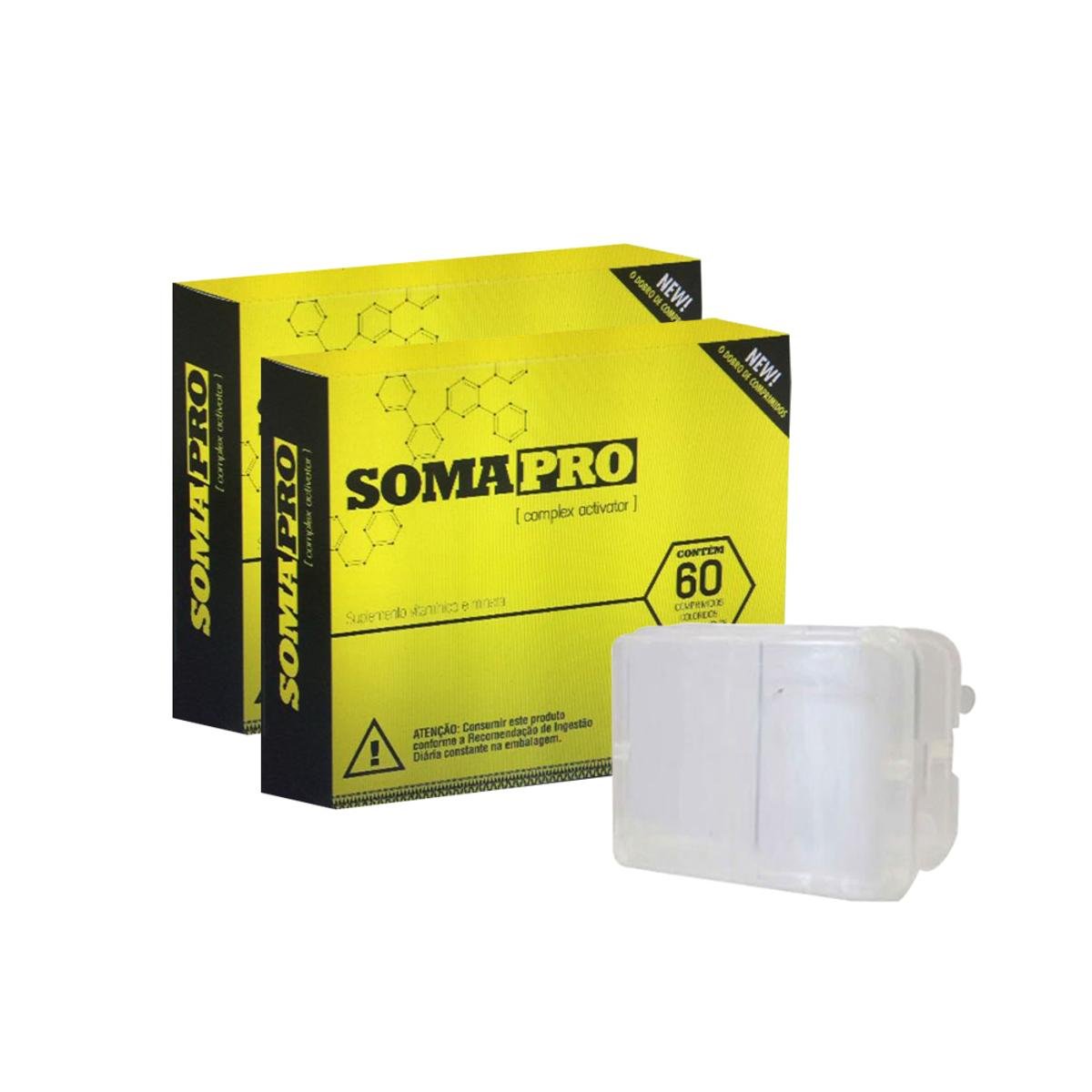 Kit 2 Somapro 60 Comp.+ Porta Cápsula - Sem Sabor | Netshoes