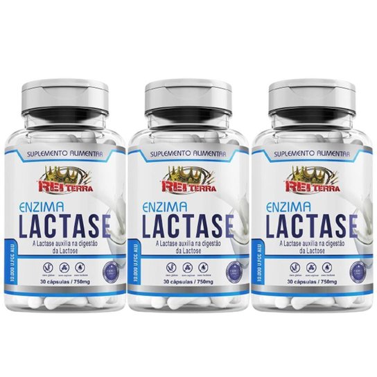 Kit 3 Enzima Lactose 10000 Ufcc - Intolerância A Lactose 30 Cápsulas ...