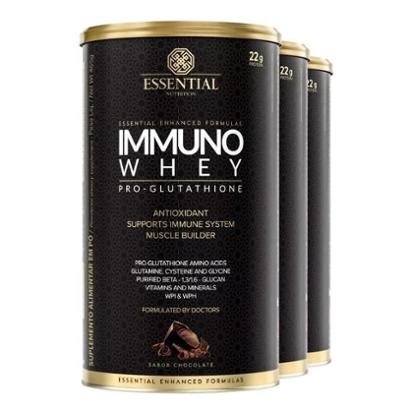 Kit 3 Immuno Whey Protein 465g Chocolate Essential Nutrition ...