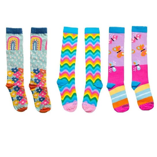 Kit 3 Meia Infantil Menina Cano Longo 3/4 Primavera Minicatura - Rosa ...