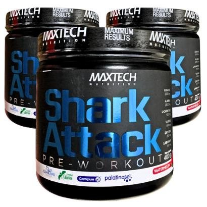 Kit 3 Suplemento Pré-Treino Shark Attack Com Creatina 400g - undefined ...