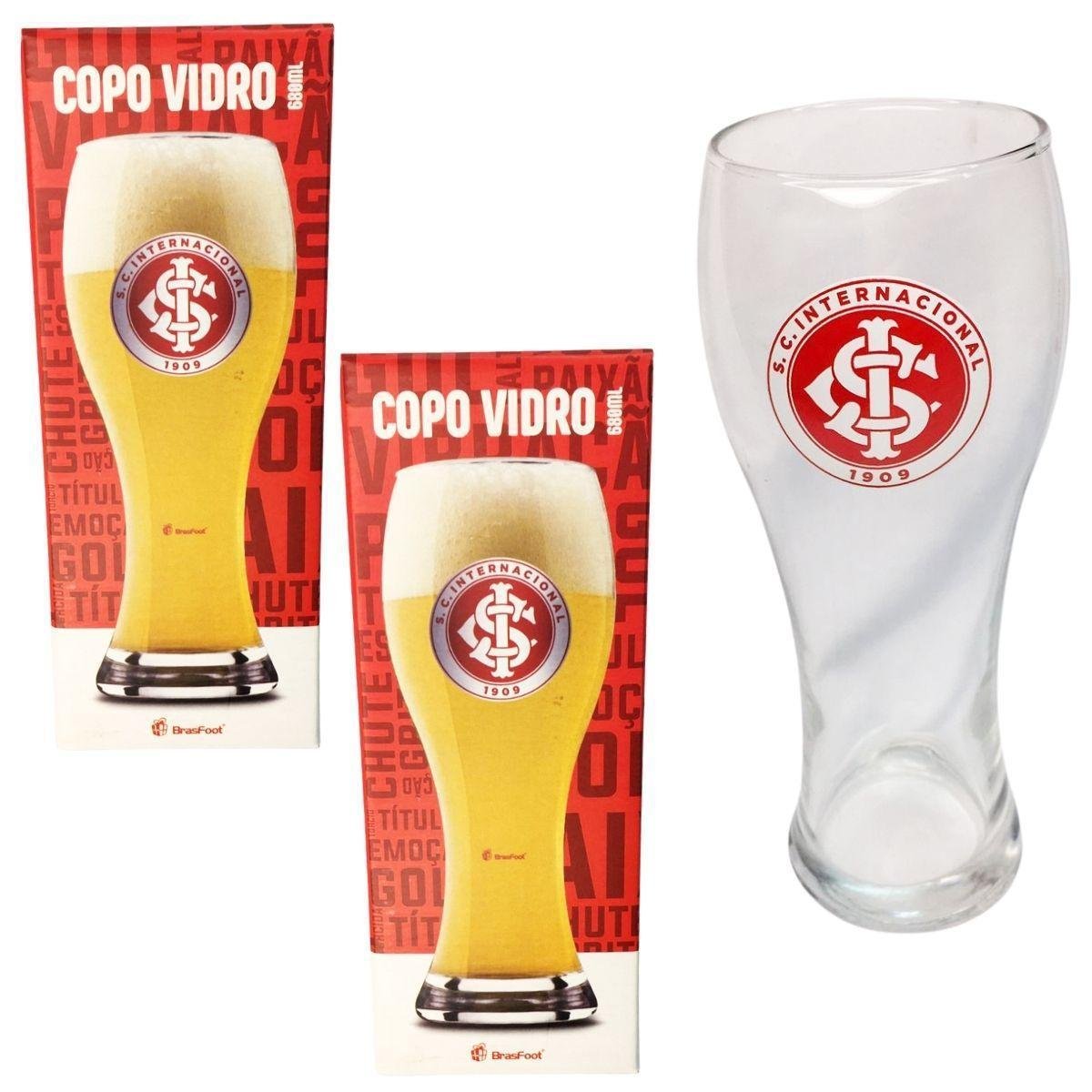 Kit 3Un Copo Vidro Joinville Grande 680ml Copão Chopp Cerveja Time ...