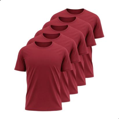 Kit 5 Camisetas Básicas Masculina Dry Lisa Tradicional Poliéster ...
