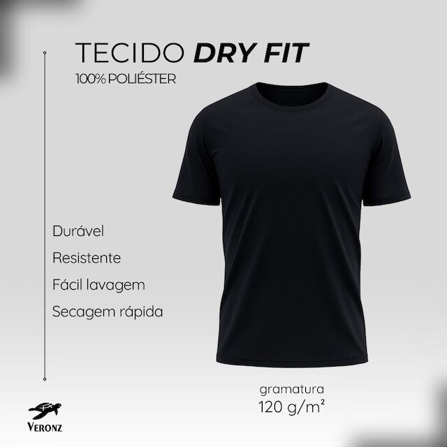 Kit 5 Camisetas Básicas Masculina Dry Lisa Tradicional Poliéster ...