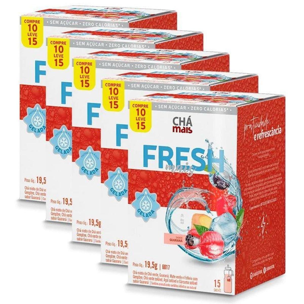 Kit 5 Chá Energético Fresh Mais Clinic Mais 19g - undefined | Netshoes