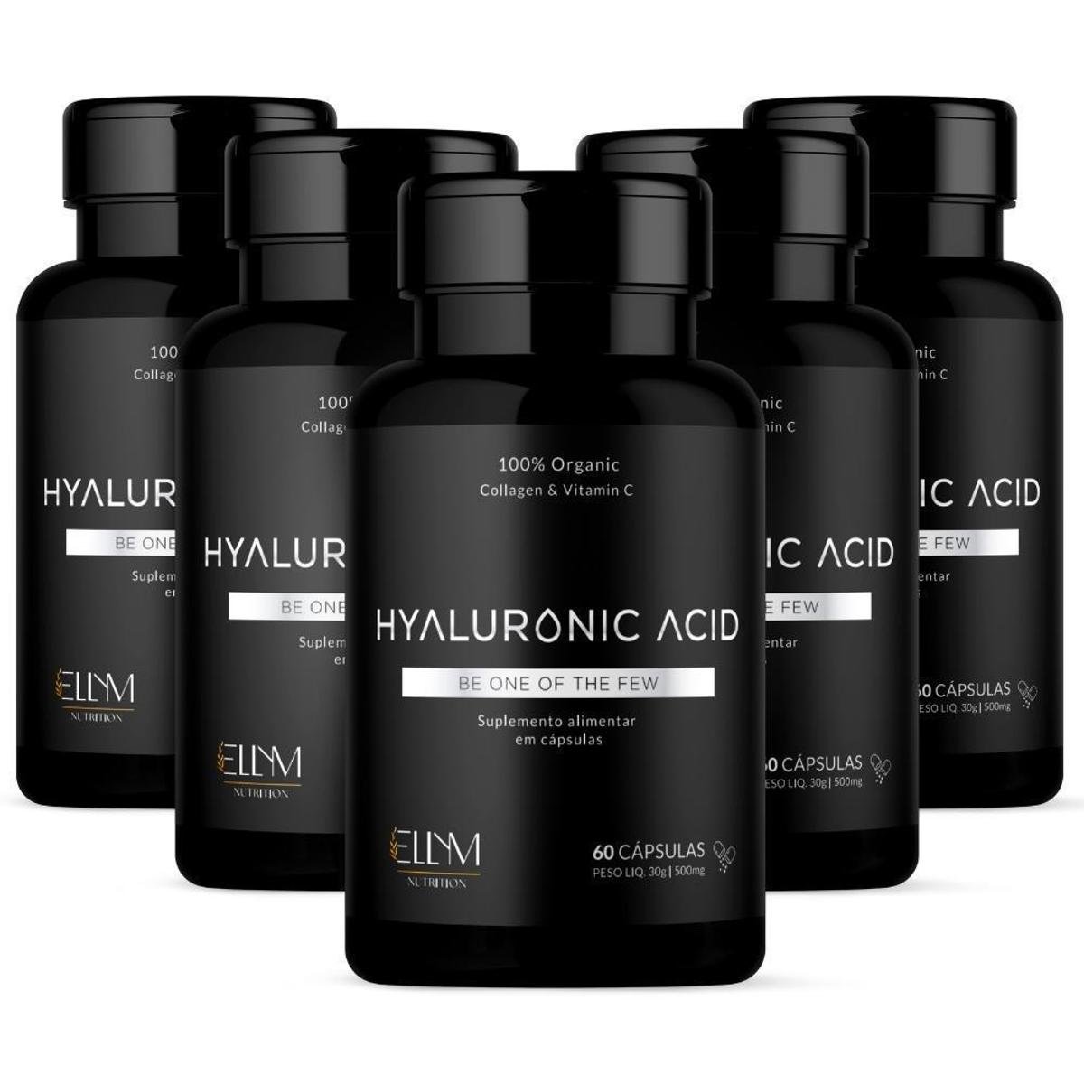 Kit 5 Hyaluronic Acid 180 Caps Ellym Nutrition Ácido Hialurônico ...