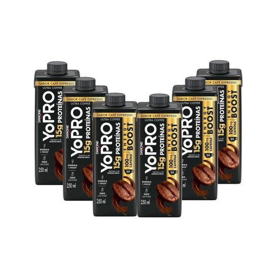 Kit 6x YoPRO Energy Boost Café Expresso - Danone 250ml - undefined ...