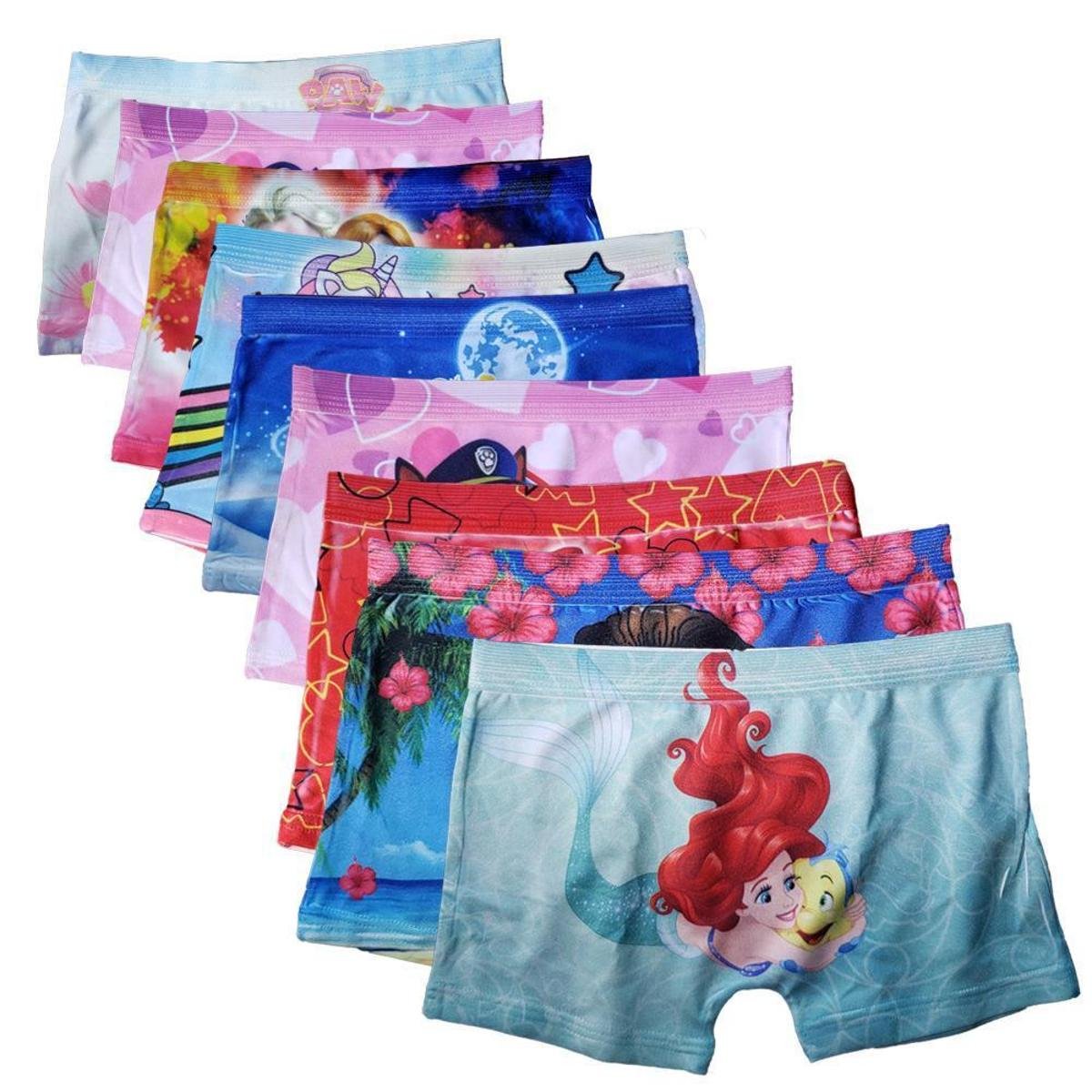 Kit 9 Shortinho Boxer Frishop Personagens Sublimado Menina Infantil ...