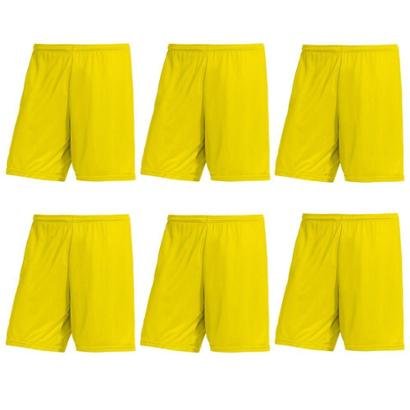 Kit Atacado 6 Calções PMC Futebol Plus Size Mascu - Amarelo | Netshoes