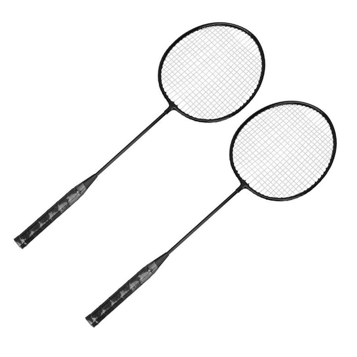 Kit Badminton Starflex Sports 2 Raquetes e 2 Petecas - Preto | Netshoes