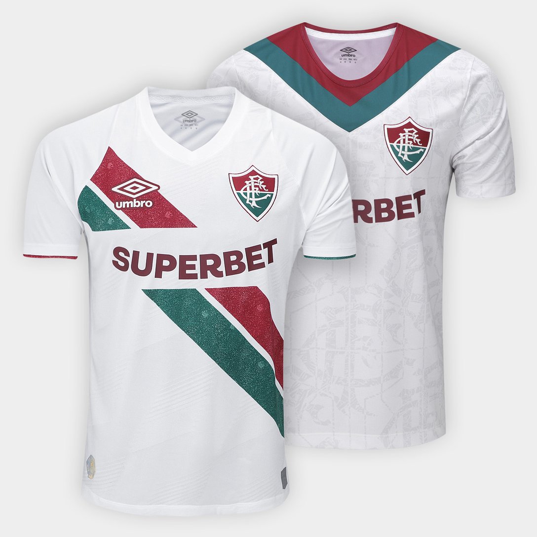 Kit C/2 Camisas Fluminense III 24/25 s/n Torcedor + Camisa Fluminense II 24/25 s/n Torcedor ...
