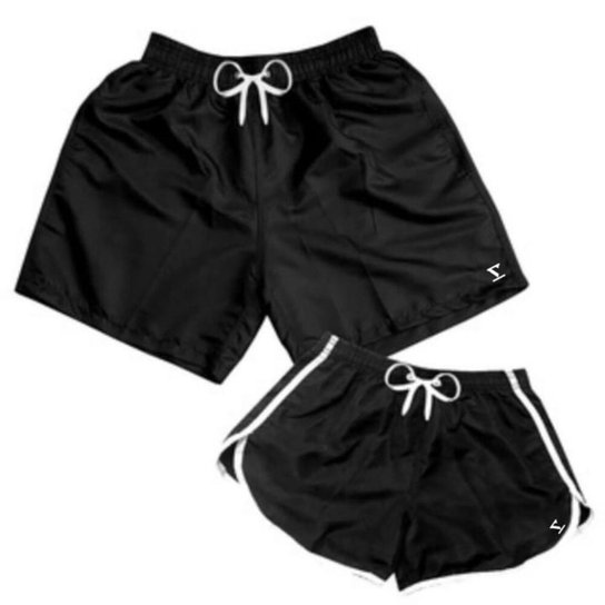 Kit Casal Short Praia Básico VE Viines - Preto | Netshoes