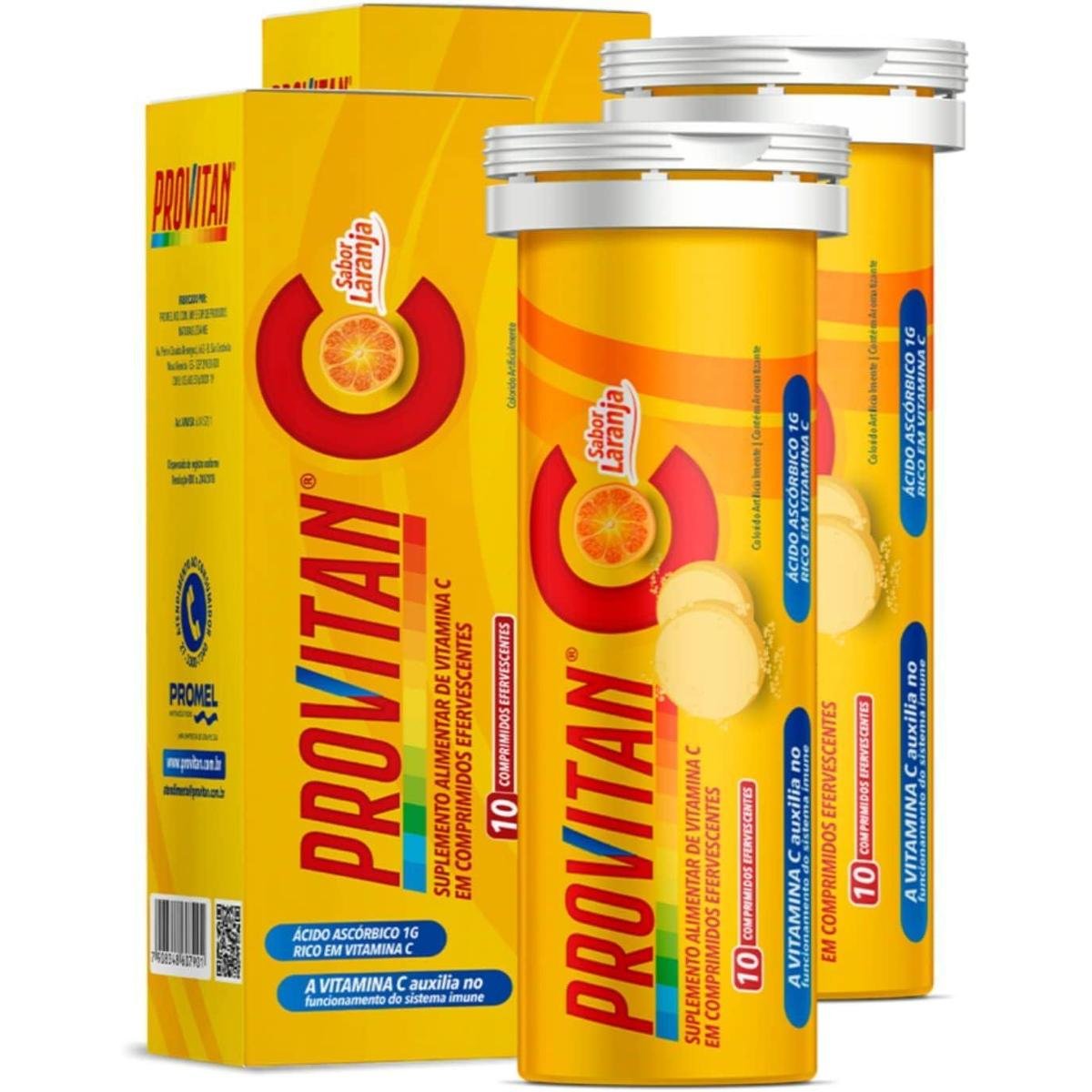 Kit Com 2 Vitamina C Provitan 1000mg Por Comprimido Promel - Branco ...