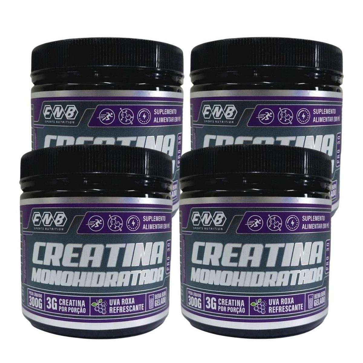 Kit com 4 Creatina Monohidratada Pro 3.0 300g Sabor Uva Refrescante ...