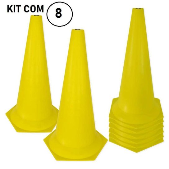Kit Dare 8 Unidades de Cone De Marcação Sinalizador 50cm Pvc Rígido ...