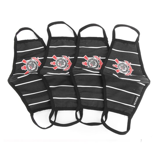 Kit de Máscaras de Proteção We Masks Corinthians Manto - 4 Unid - Preto ...