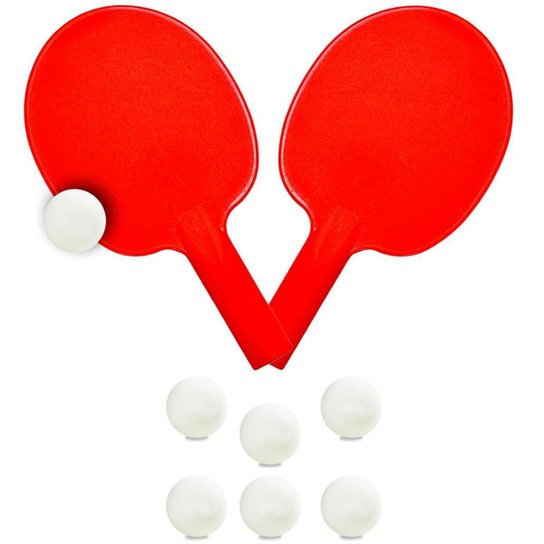 Kit de ping pong infantil em PVC para área externa - MV - Vermelho ...