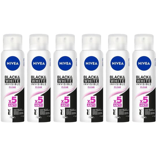 Kit Desodorante Nivea 6 Unidades Invisible - Incolor | Netshoes