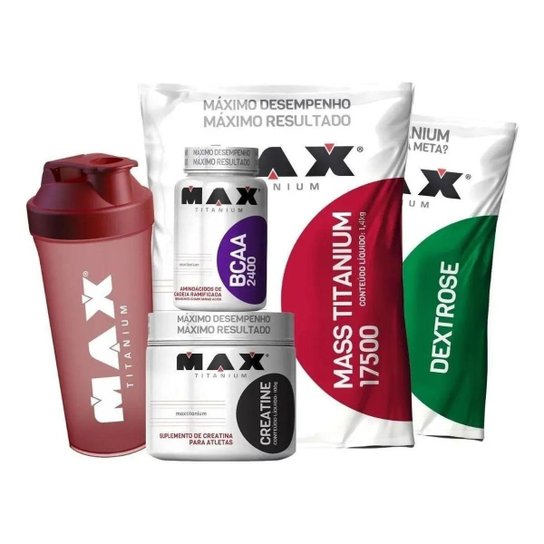 Kit Ganho De Massa Magra Feminino E Masculino - Max Titanium - Vitamina ...