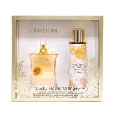 Kit Lonkoom Lucky Flower Orange Edp 100Ml + Body Splash Flower Orange ...