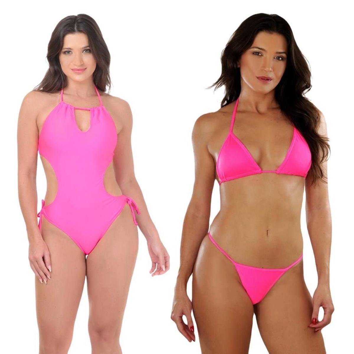 Kit Maiô Engana Mamãe E Biquíni Feminino De Fita Para Marquinha Moda