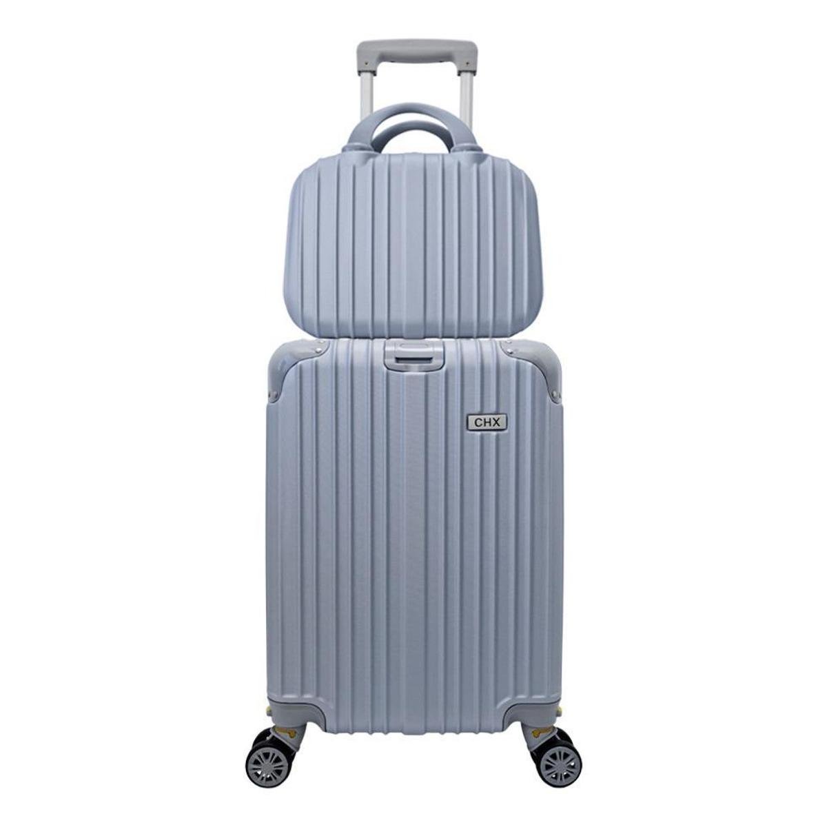 Kit Mala De Viagen Bordo 10 Kilos Com Frasqueira Abs Rígido Expansivel ...