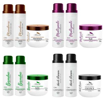 Kit Mandioca, Matizador, Broto e Shock Aramath Home Care - Branco ...