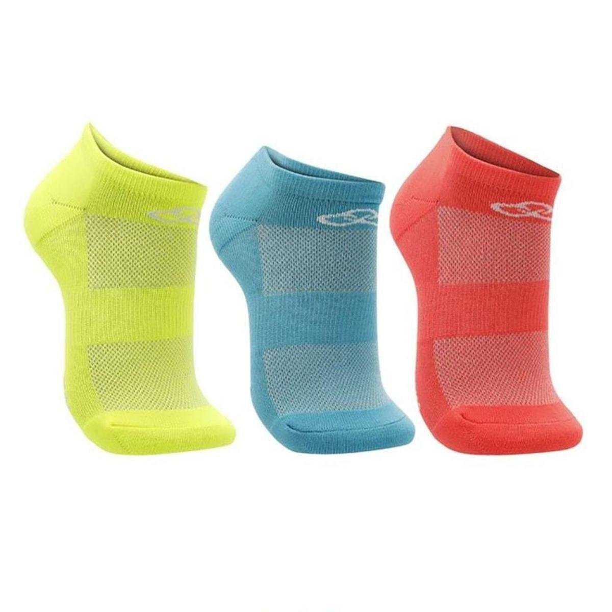 Kit Meia Olympikus Neon Invisível Poliamida Uniss - Sortido | Netshoes