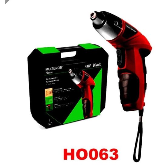 Kit Parafusadeira Elétrica 4,8V com Maleta e 44 Acessórios - MULTILASER ...