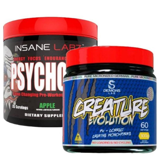 kit psychotic red original insane + creatina creature evolution 300g ...